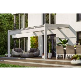 Skan Holz Terrassen&uuml;berdachung 'Novara' 450 x 359 cm Leimholz Doppelstegplatten wei&szlig;