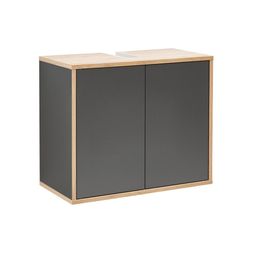 Fackelmann Waschbeckenunterschrank 'Finn' braun/anthrazit matt 60 x 50 x 30,5 cm
