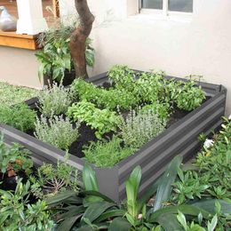 siena GARDEN Metall-Hochbeet grau 120 x 90 x 30 cm