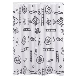 toom Duschvorhang Textil 'Neptun' grau 240 x 180 cm