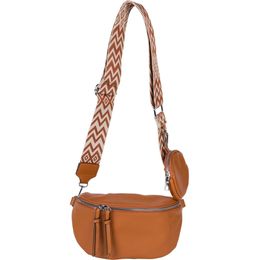 styleBREAKER Umh&auml;ngetasche '2-Teiliges Set Halbmond Crossbody Bag' Damen Gr&ouml;&szlig;e One Size cognac