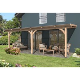 Skan Holz Terrassen&uuml;berdachung 'Rimini' 648 x 300 cm Douglasie Doppelstegplatten natur