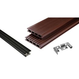 Kosche Terrassendielenpaket 'Kovalex' WPC schokobraun 5000 x 6000 x 26 mm