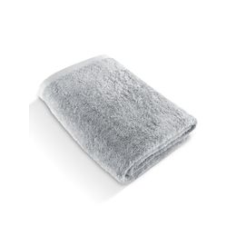 Herzbach Home Duschtuch Pura, feingemusterter Bord&uuml;re, Fl&auml;chengewicht 550 gsm Herren Gr&ouml;&szlig;e 70x140 cm silber