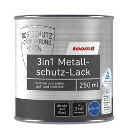 toom 3in1 Metallschutzlack kupferfarben gl&auml;nzend 250 ml