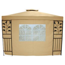 Seitenteile mit Fenster f&uuml;r Pavillon 'Livorno' beige 2er-Set