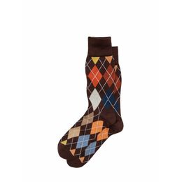 Corgi Herren Frische Argyle-Socke Braun 75 % Baumwolle, 25 % Polyamid