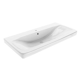 Fackelmann Waschbecken eckig 'Milano' wei&szlig; 88,5 x 17 x 54,5 cm