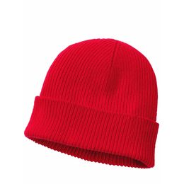 Mey & Edlich Mey & Edlich Herren Pur-Ripp-M&uuml;tze Rot 80 % Wolle, 20 % Polyamid