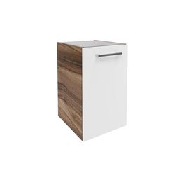 Fackelmann H&auml;ngeschrank 'Verona' braun, wei&szlig; gl&auml;nzend 35 x 57,5 x 39,7 cm links