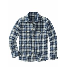 Mey & Edlich Mey & Edlich Herren Bitte-nicht-b&uuml;geln-Overshirt Blau 67 % Baumwolle, 33 % Wolle
