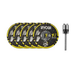 Ryobi Trennscheiben- Starter-Set 'Twist-Look' &Oslash; 38 mm Aufspanndorn, 6-teilig