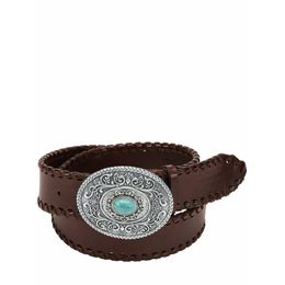 Brunocenere Herren Fibbia Westerng&uuml;rtel Braun Breite: ca