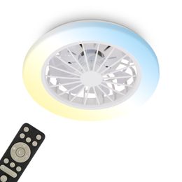 Brilo LED-Deckenventilator mit Beleuchtung 'Pafo' dimmbar 2600 lm RGB - tunable white &Oslash; 38 x 14 cm