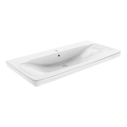 Fackelmann Waschbecken eckig 'Milano' wei&szlig; 107 x 54,5 x 17 cm