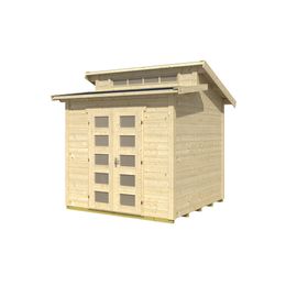 Skan Holz Gartenhaus 'Gent' naturfarben 250 x 250 cm