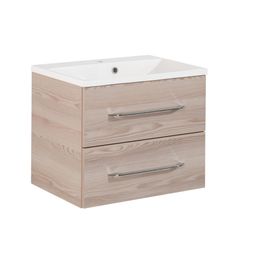 Fackelmann Waschbecken mit Unterschrank 'B.Clever' braun 60 x 50,8 x 46 cm