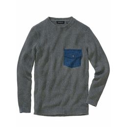 Mey & Edlich Mey & Edlich Herren Mit-Jeans-Pullover Grau 50 % Polyester, 38 % Baumwolle, 12 % Viskose