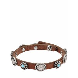 Brunocenere Herren Lederarmband Braccialetto Braun 100 % Rindleder