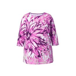 Ulla Popken Shirt female size L/XL Berry / Pastel purple / White