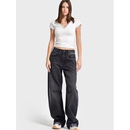 IT'S BASIC Jeans 'LUNA Baggy Mid Rise Jeans (Lenght 30)' female size 36 Black
