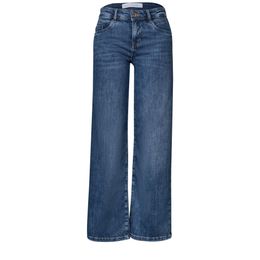 Street One Studio Mid Waist Wide Leg Jeans im Loose Fit Damen Gr&ouml;&szlig;e 31 blue denim