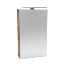 Fackelmann LED-Spiegelschrank 'SBC' braun 40 x 68 x 15,3 cm links