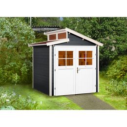 Weka Blockbohlenhaus 'Luna Color 1' anthrazit