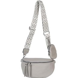 styleBREAKER Umh&auml;ngetasche '2-Teiliges Set Halbmond Crossbody Bag' Damen Gr&ouml;&szlig;e One Size hellgrau