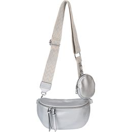 styleBREAKER Umh&auml;ngetasche '2-Teiliges Set Halbmond Crossbody Bag' Damen Gr&ouml;&szlig;e One Size silber