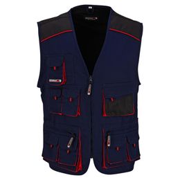 Arbeitsweste d&uuml;nn marineblau/rot Gr. 52