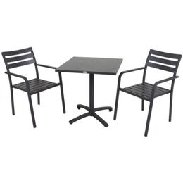 Garden Pleasure Gartenm&ouml;belset 'Treviso' f&uuml;r 2 Personen Aluminium