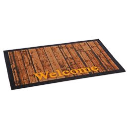 toom Sauberlaufmatte 'Welcome' 58 x 39 cm braun/gelb