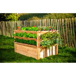WESTMANN Hochbeet 'Premium' XXL L&auml;rchenholz naturfarben 90,5 x 73 x 124,5 cm