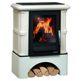 Justus Kaminofen 'Bavaria' Stahl/Kacheln wei&szlig; 7 kW