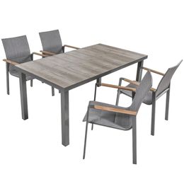 Garden Pleasure Gartenm&ouml;belset 'Rana' f&uuml;r 4 Personen Aluminium