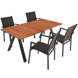 Garden Pleasure Gartenm&ouml;belset 'Davina' f&uuml;r 4 Personen Aluminium