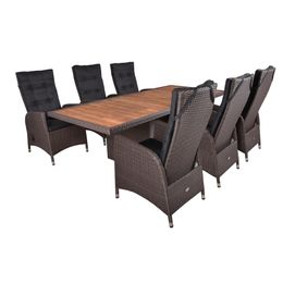 Garden Pleasure Gartenm&ouml;belset 'Braga' f&uuml;r 6 Personen Kunststoff/Aluminium