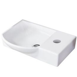 Fackelmann Handwaschbecken eckig 'SBC' wei&szlig; 45 x 14,5 x 32 cm