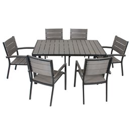 Garden Pleasure Gartenm&ouml;belset 'Olivia' f&uuml;r 6 Personen Aluminium