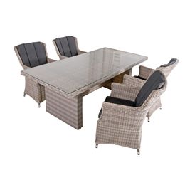 Garden Pleasure Gartenm&ouml;belset 'Dijon' f&uuml;r 4 Personen Aluminium/Kunststoff