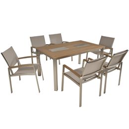 Garden Pleasure Gartenm&ouml;belset 'Florence' f&uuml;r 6 Personen Aluminium