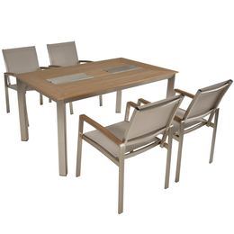 Garden Pleasure Gartenm&ouml;belset 'Florence' f&uuml;r 4 Personen Aluminium