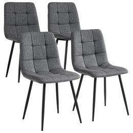 Stylife Stuhl-Set, Schwarz, Dunkelgrau, Metall, Textil, konisch, 45x87x54 cm, Esszimmer, St&uuml;hle, Esszimmerst&uuml;hle, Esszimmerst&uuml;hle-Set