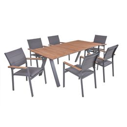 Garden Pleasure Gartenm&ouml;belset 'Davina' f&uuml;r 6 Personen Aluminium