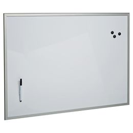 zeller MDF-Magnet-Tafel, beschreibbar, 80 x 60 cm, wei&szlig;/aluminiumfarben