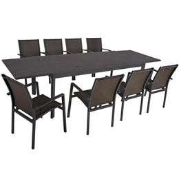 Garden Pleasure Gartenm&ouml;belset 'Nerea' f&uuml;r 8 Personen Aluminium