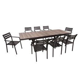 Garden Pleasure Gartenm&ouml;belset 'Rana/Treviso' f&uuml;r 8 Personen Aluminium