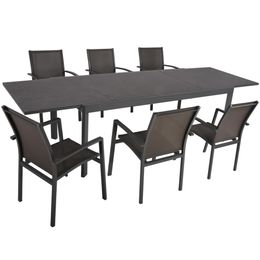 Garden Pleasure Gartenm&ouml;belset 'Nerea' f&uuml;r 6 Personen Aluminium