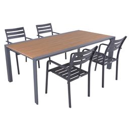 Garden Pleasure Gartenm&ouml;belset 'Silea/Treviso' f&uuml;r 4 Personen Aluminium